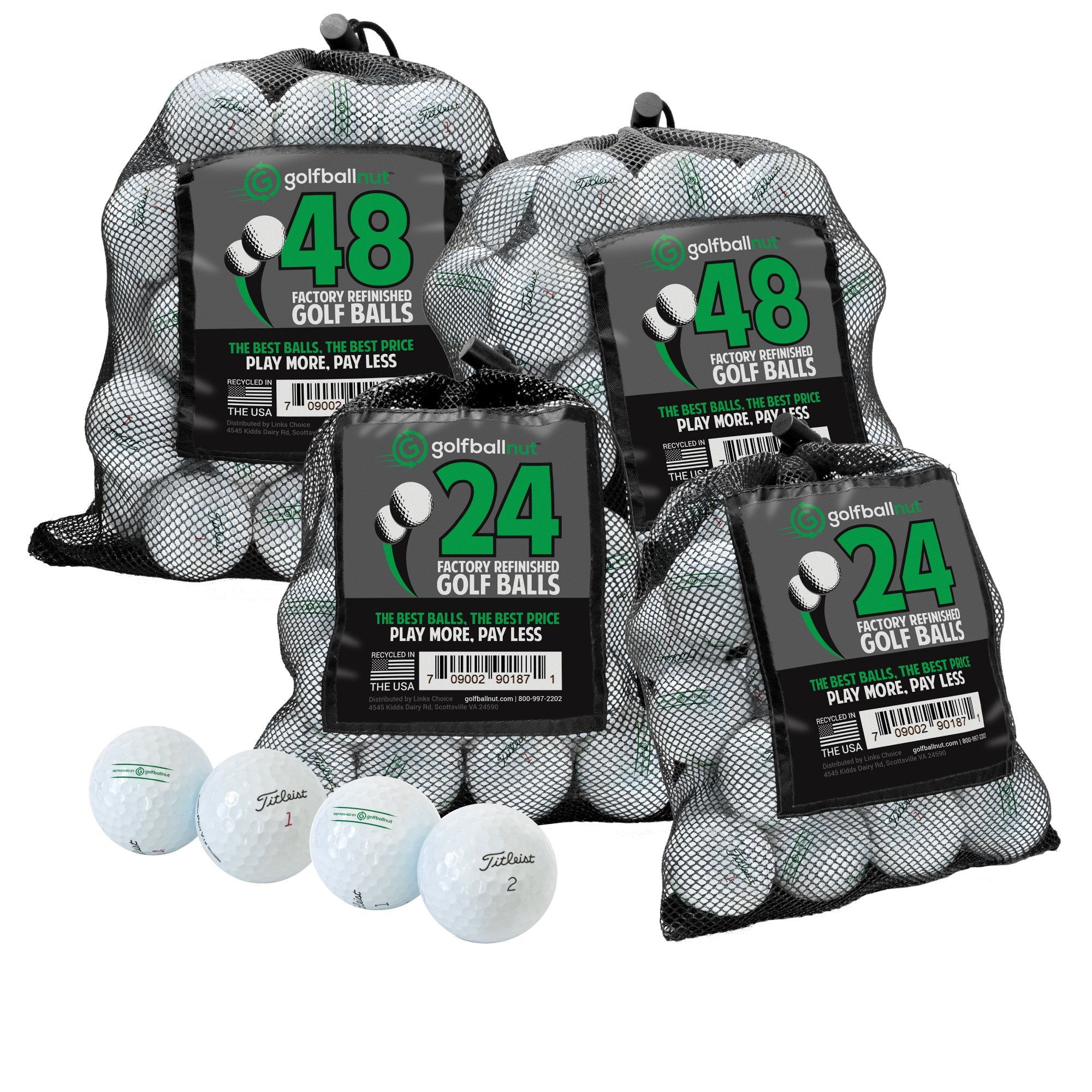 Titleist Pro V1 2022 Factory Refinished MInt Used Golf Balls With Mesh ...